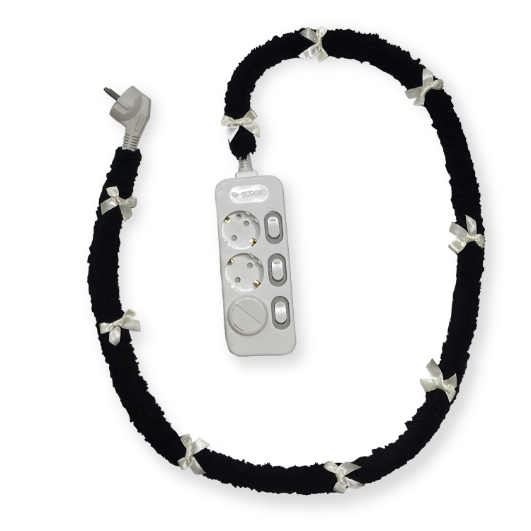 Fuzzy multi-tap_Ribbon_Black (Ivory) : 퍼지룸 fuzzyroom