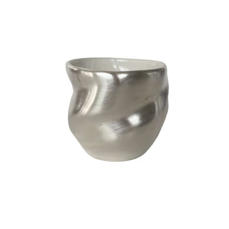 Curve Tea cup (white+ silver) : Quartz