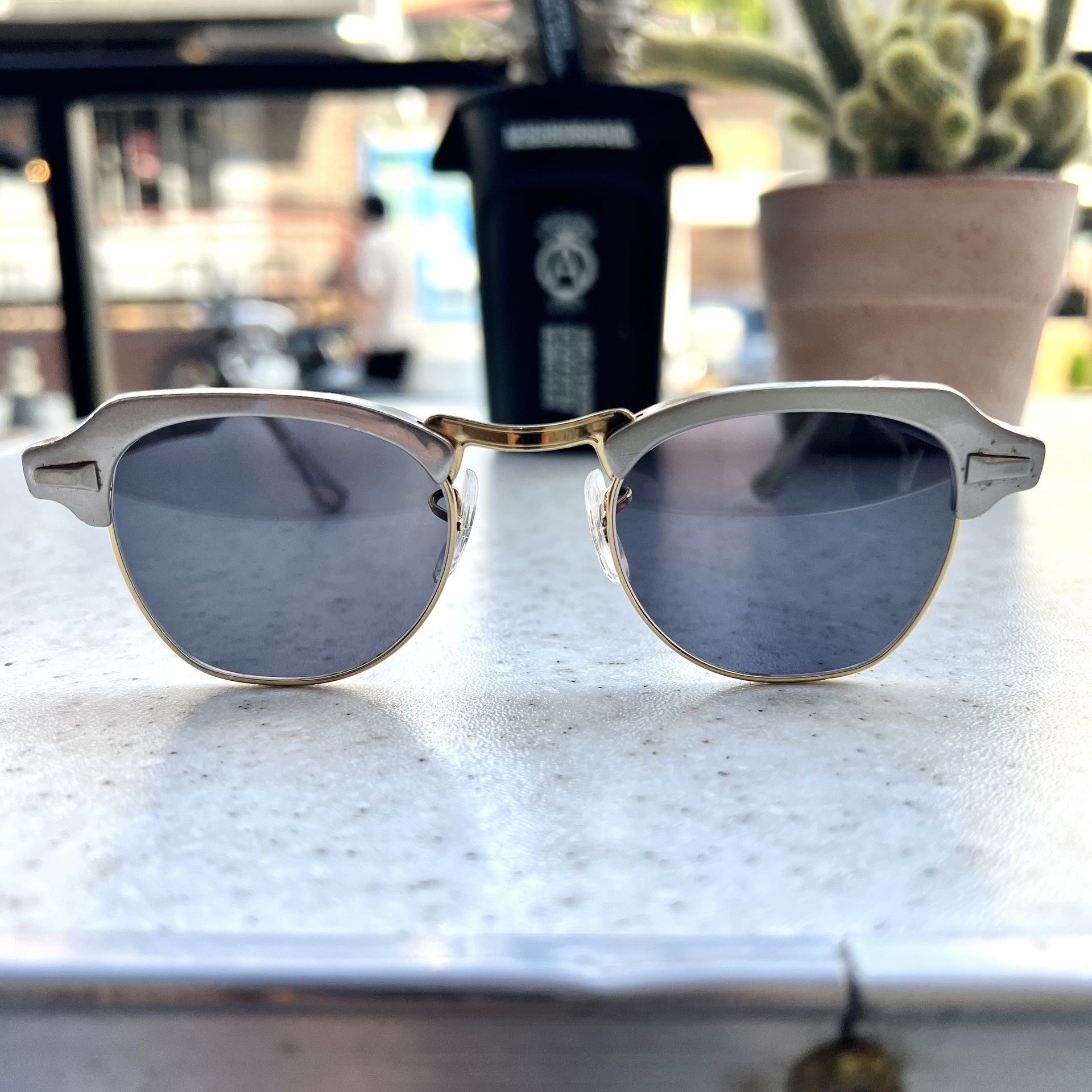 rare !! 50s-60s Bausch & Lomb Eyeglasses Frames silver/gold 44-20 ...