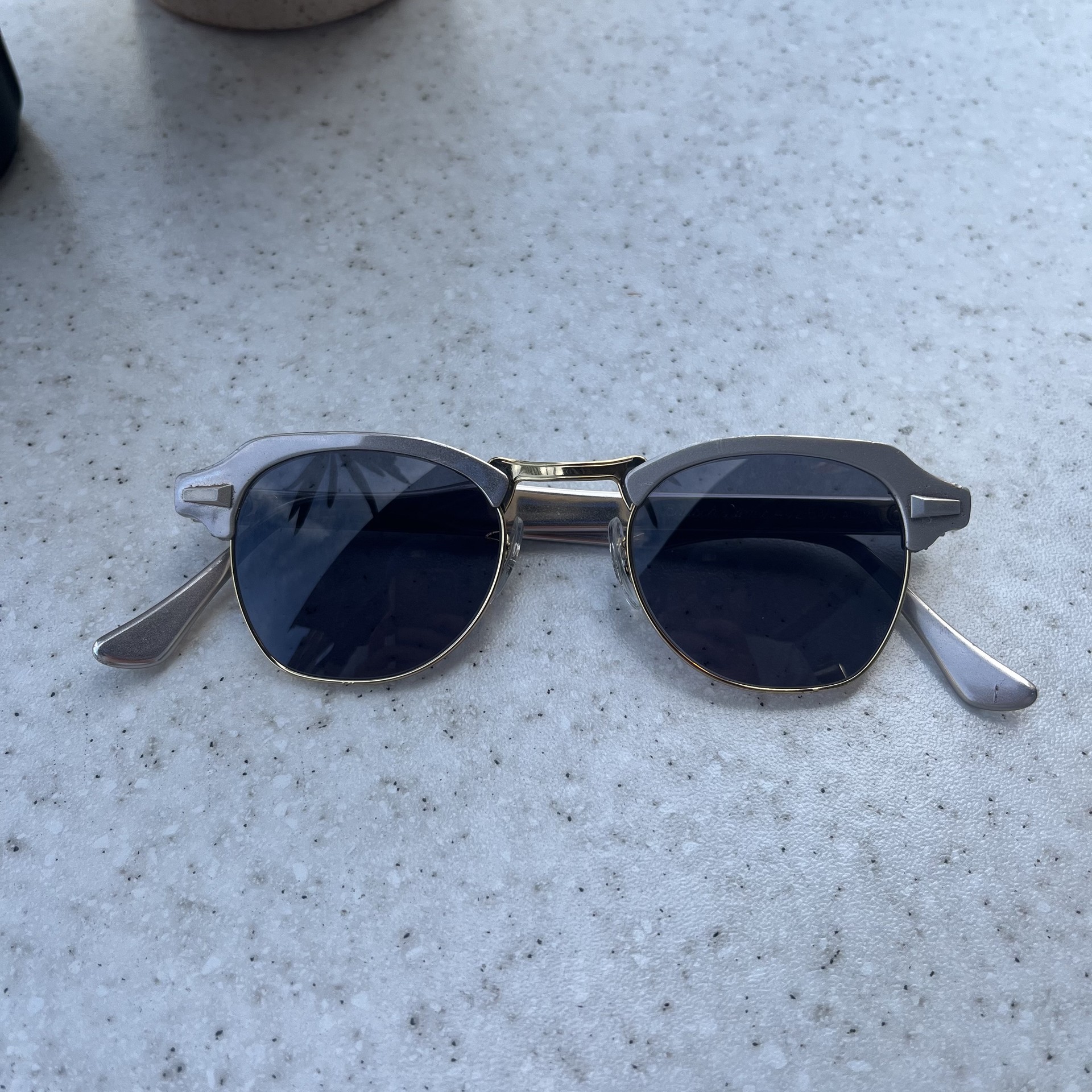 rare !! 50s-60s Bausch & Lomb Eyeglasses Frames silver/gold 44-20 ...