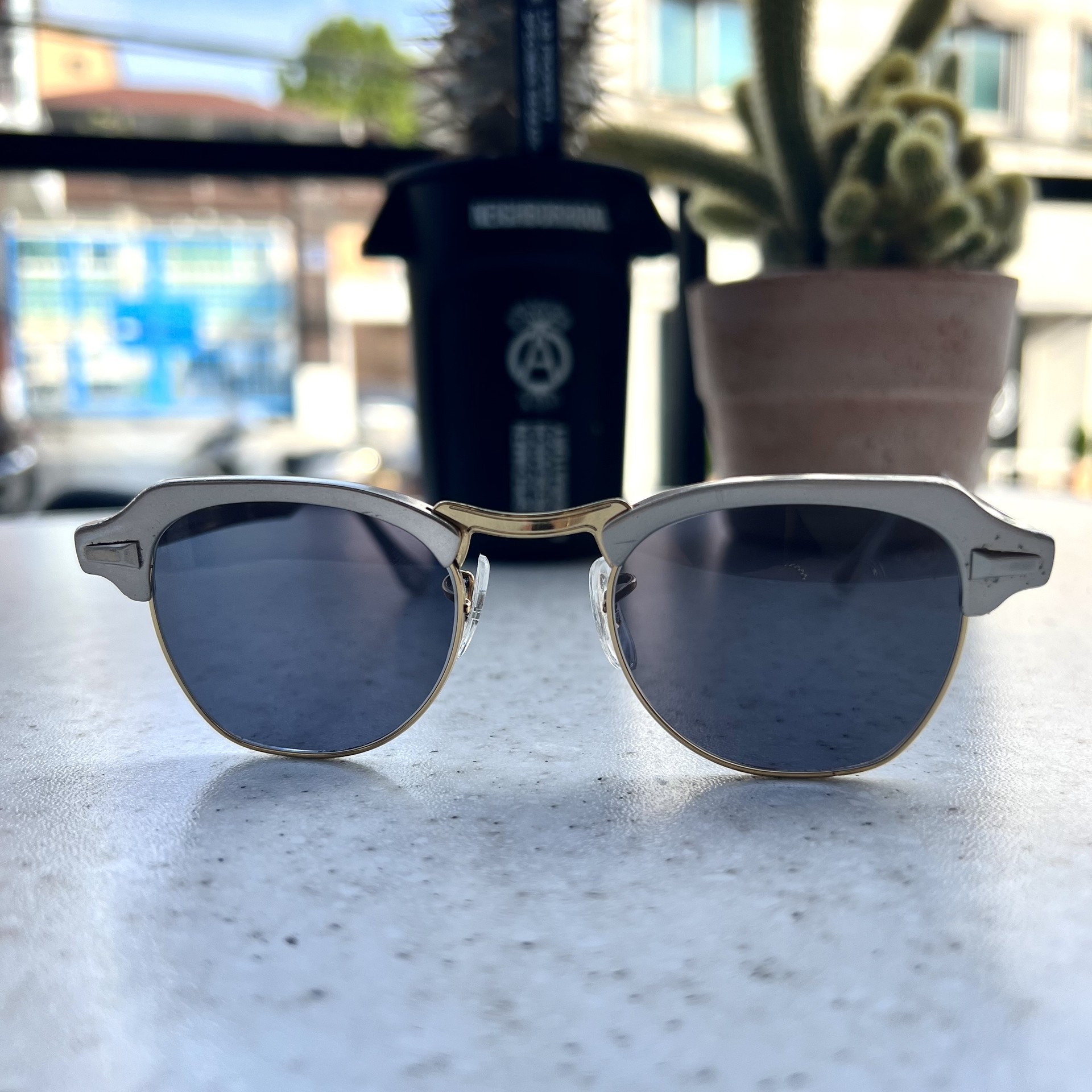 rare !! 50s-60s Bausch & Lomb Eyeglasses Frames silver/gold 44-20 ...