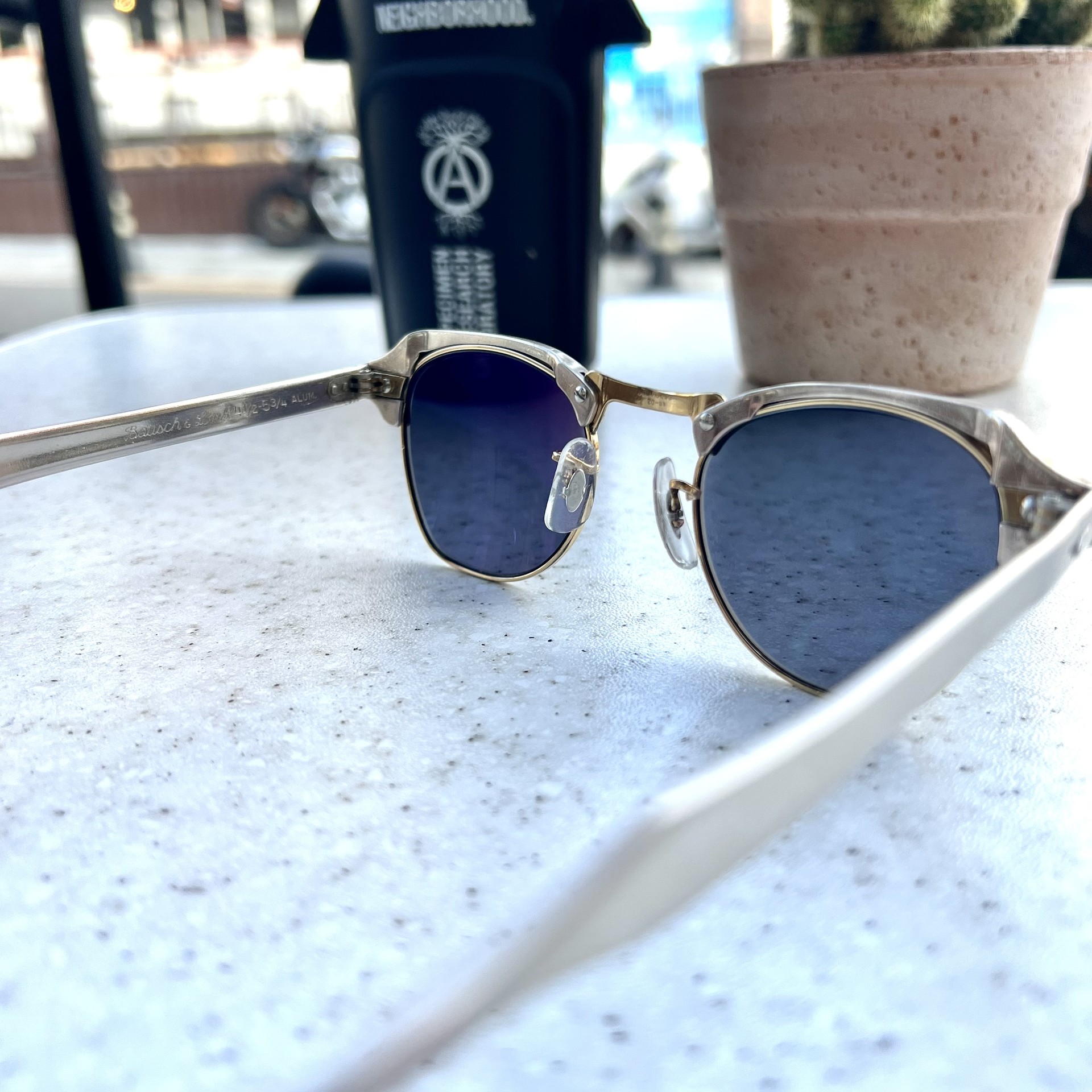 rare !! 50s-60s Bausch & Lomb Eyeglasses Frames silver/gold 44-20 ...