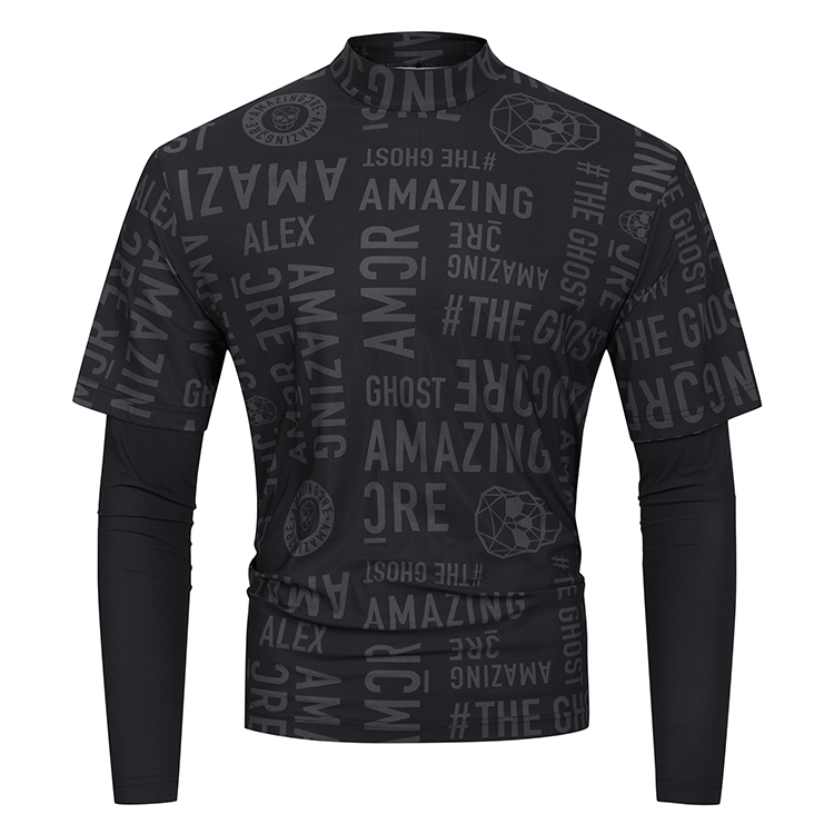 MEN AERO SHIELD WORDING LAYERD T-SHIRTS : amazingcreamerica