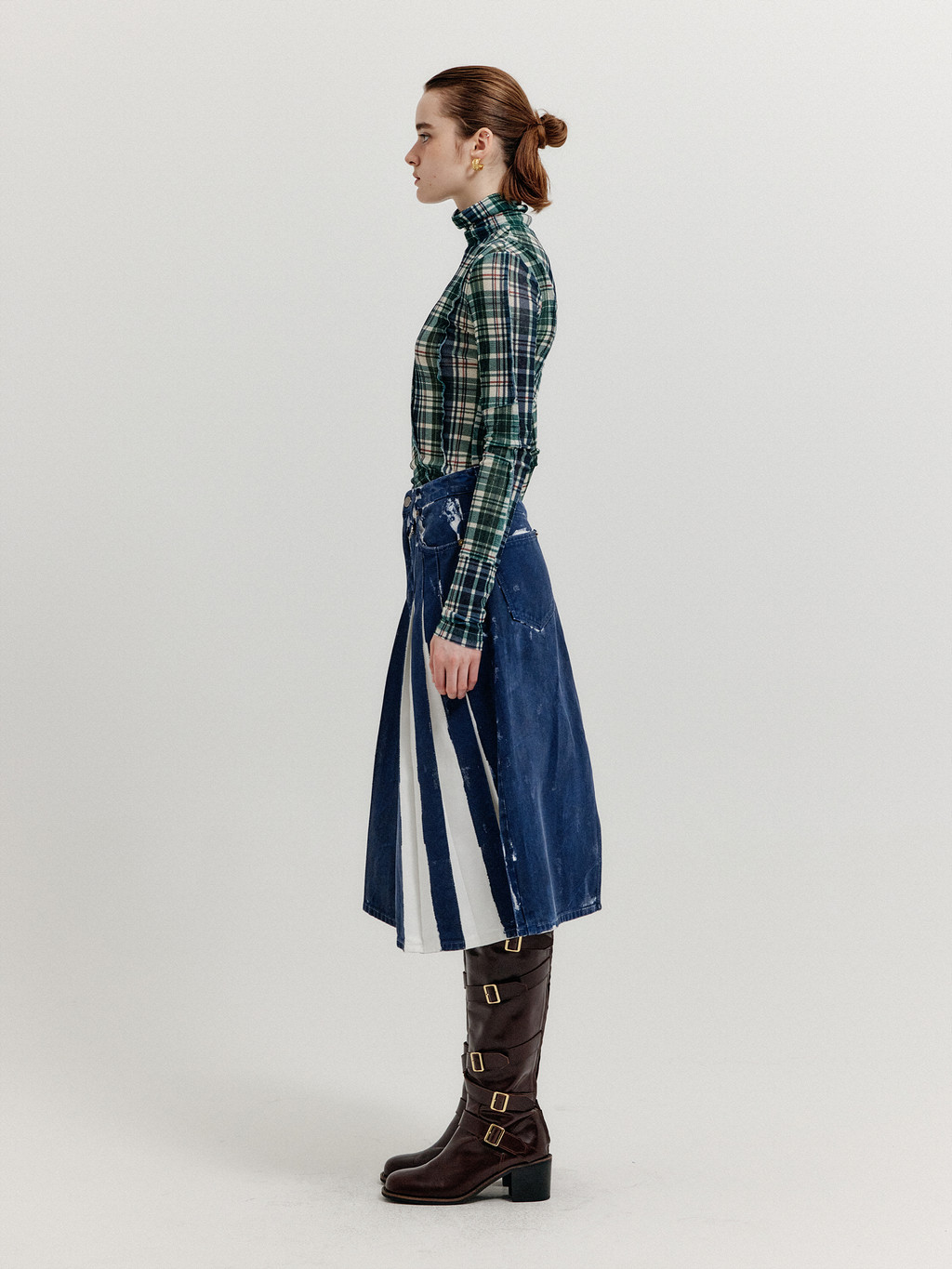 XOL Paneled Turtleneck Top - Navy Multi : EENK SHOP XOL Paneled Turtleneck Top - Navy Multi : EENK SHOP
