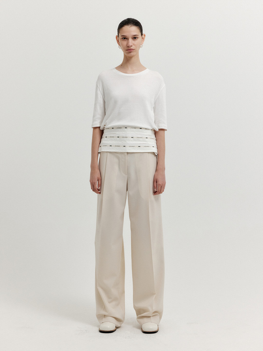XICKY Waistband Layered Pants - Ivory : EENK