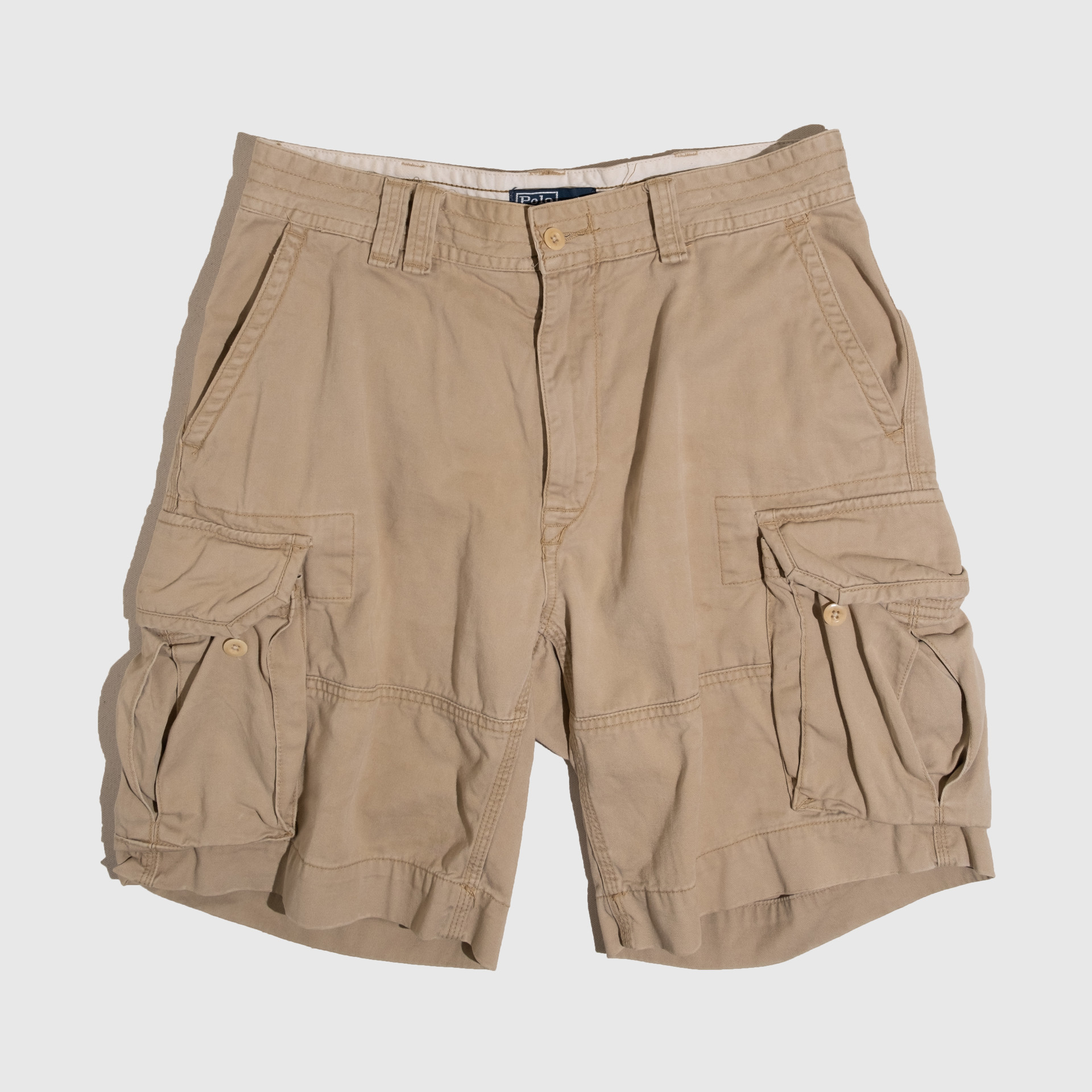 (BFD253) Polo Ralph Lauren Cargo Shorts Beige 35inch : BROWN FRONT DOOR