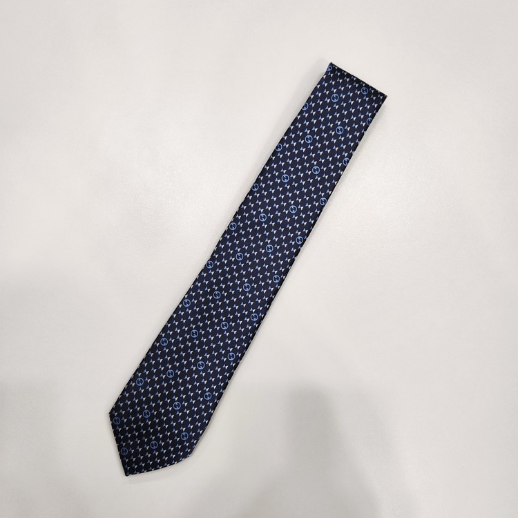 구찌 23ss 라운드 인터로킹 G 실크 넥타이 (네이비블루) : TMT샵