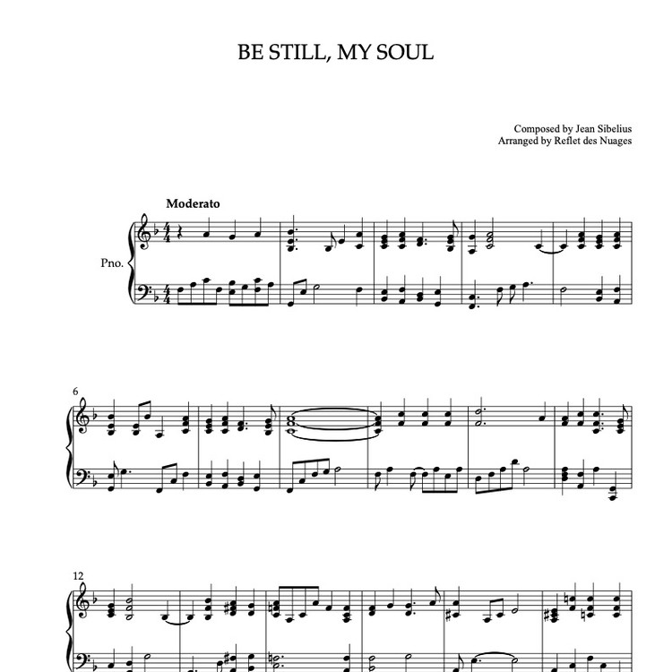 [PIANO SOLO SHEET MUSIC] Be Still, My Soul : MUSICALIBRA