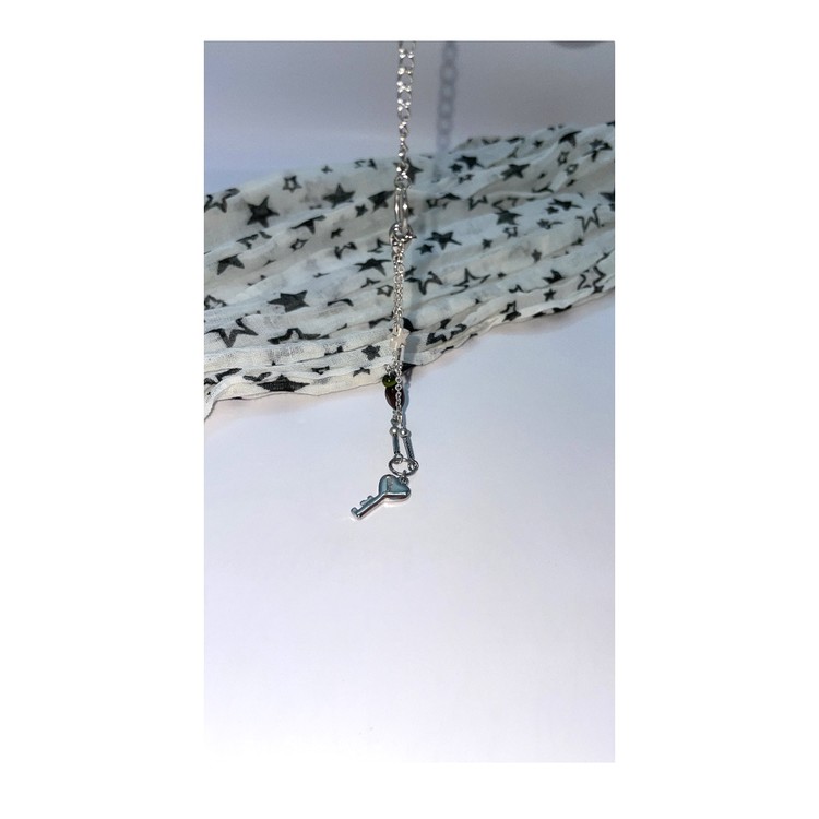 [sold out] heart key pendant chain bracelet : room for five cats