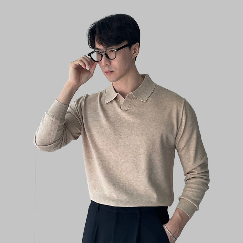 cash-touch open collar knit : BECLO | 베클로