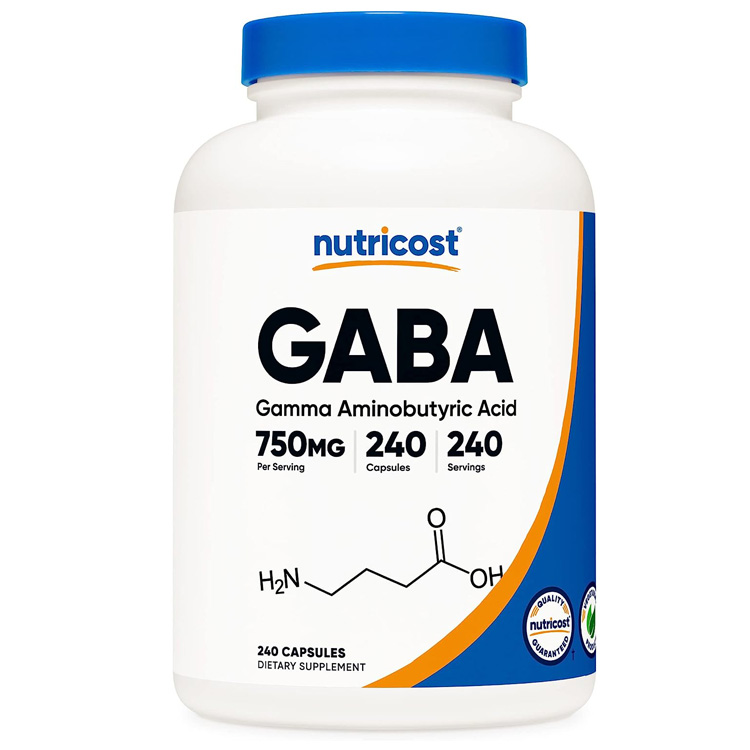 뉴트리코스트 가바 750mg - 240캡슐 / Nutricost GABA (Gamma Aminobutyric Acid ...