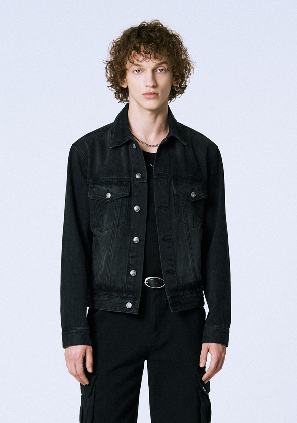 (세비지) Denim Trucker Jacket - Washed Black : 세비지