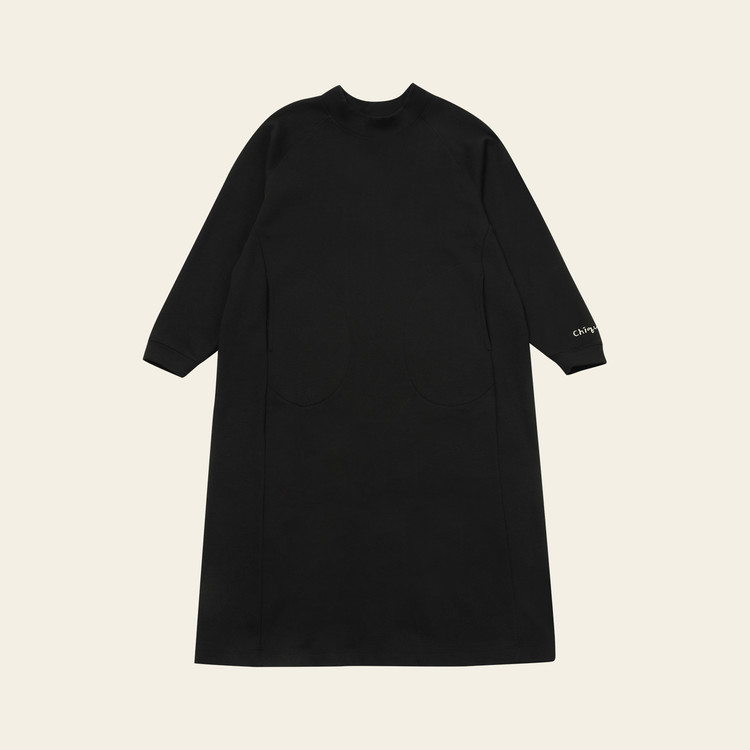 [23FW 10%] 하프터틀 스웨트 원피스 (더블코튼) 블랙 233204SBK : 치키타 공식홈페이지