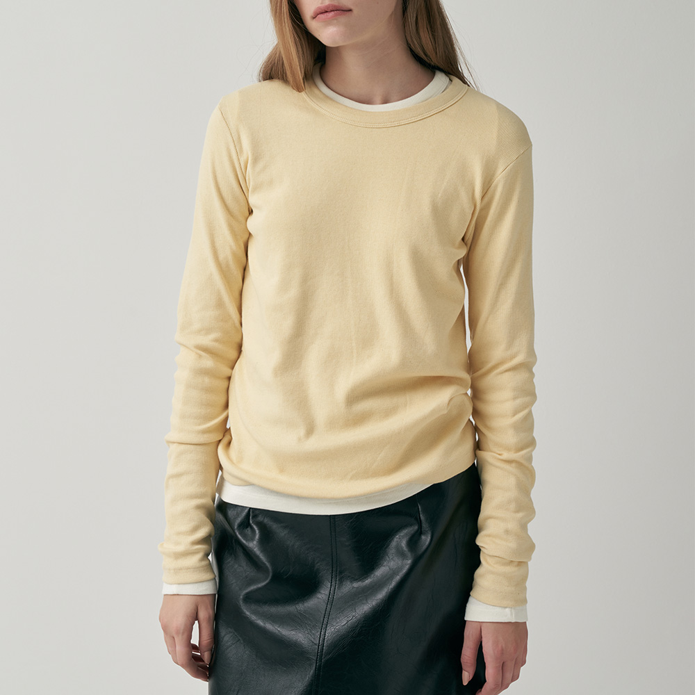 소프트 라운드 티셔츠 - Yellow : 모트 MOTT