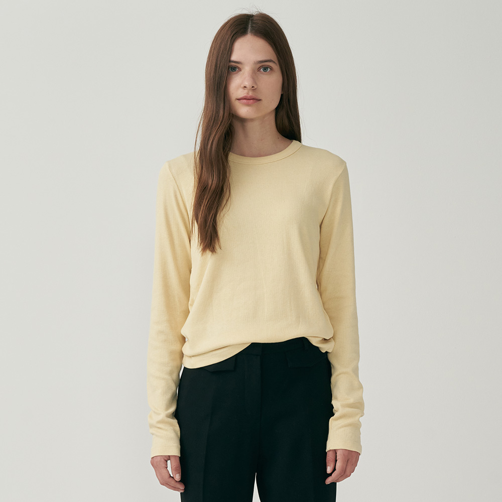 소프트 라운드 티셔츠 - Yellow : 모트 MOTT