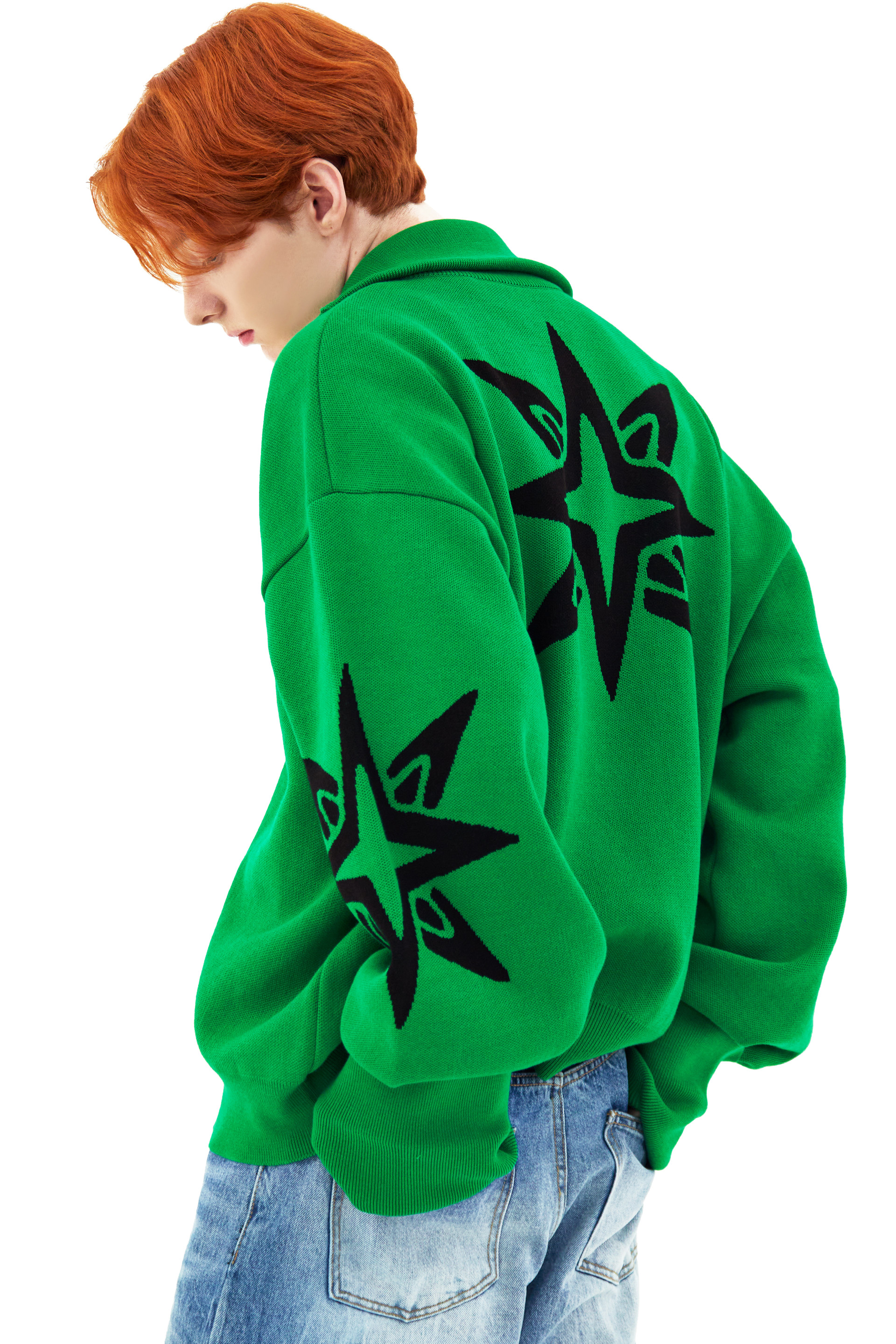 Ancient symbol zipper knit (fern green) : 더 아이덴티티 프로젝트 LAB