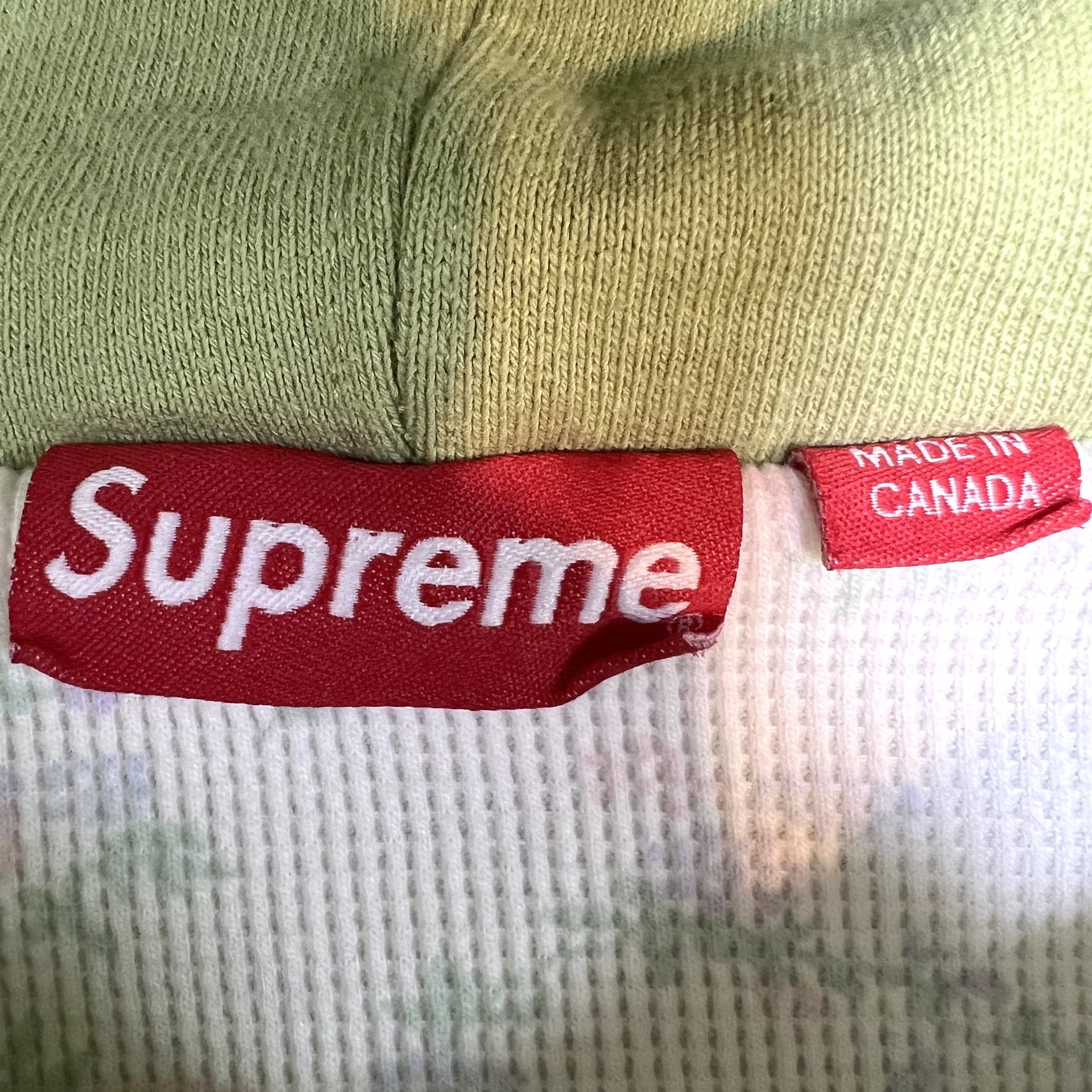 16fw supreme small logo thermal hoodie zip up col.sage sz.XL : soberseoul