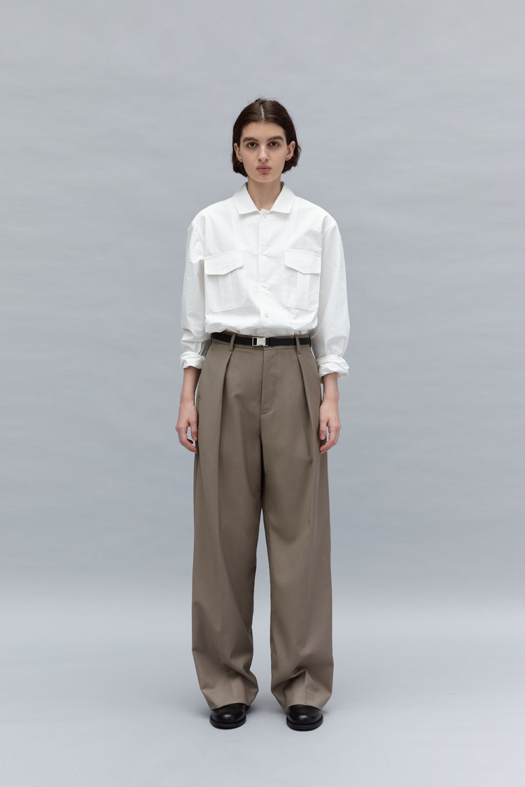 seasonless wide tuck slacks (dove beige) : AUBOUR - 아우브아워