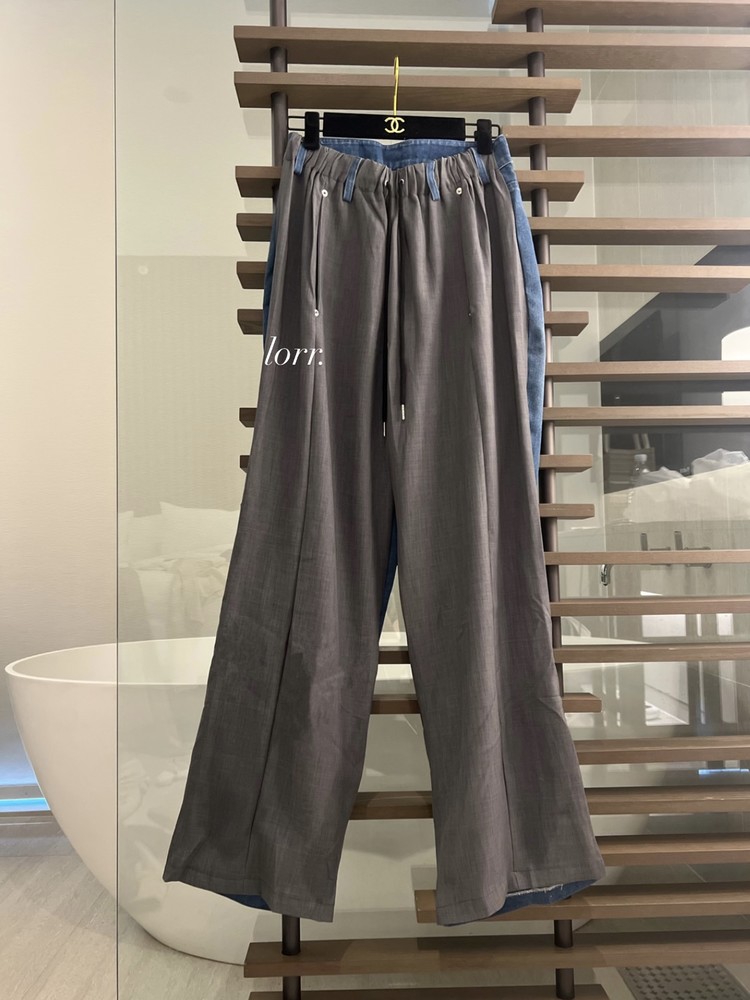 Denim mix slacks : Lorr