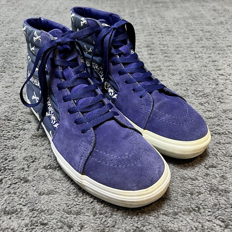 rare!! 07aw vans x wtaps sk8-hi cross bone purple navy sz.11.5 : soberseoul