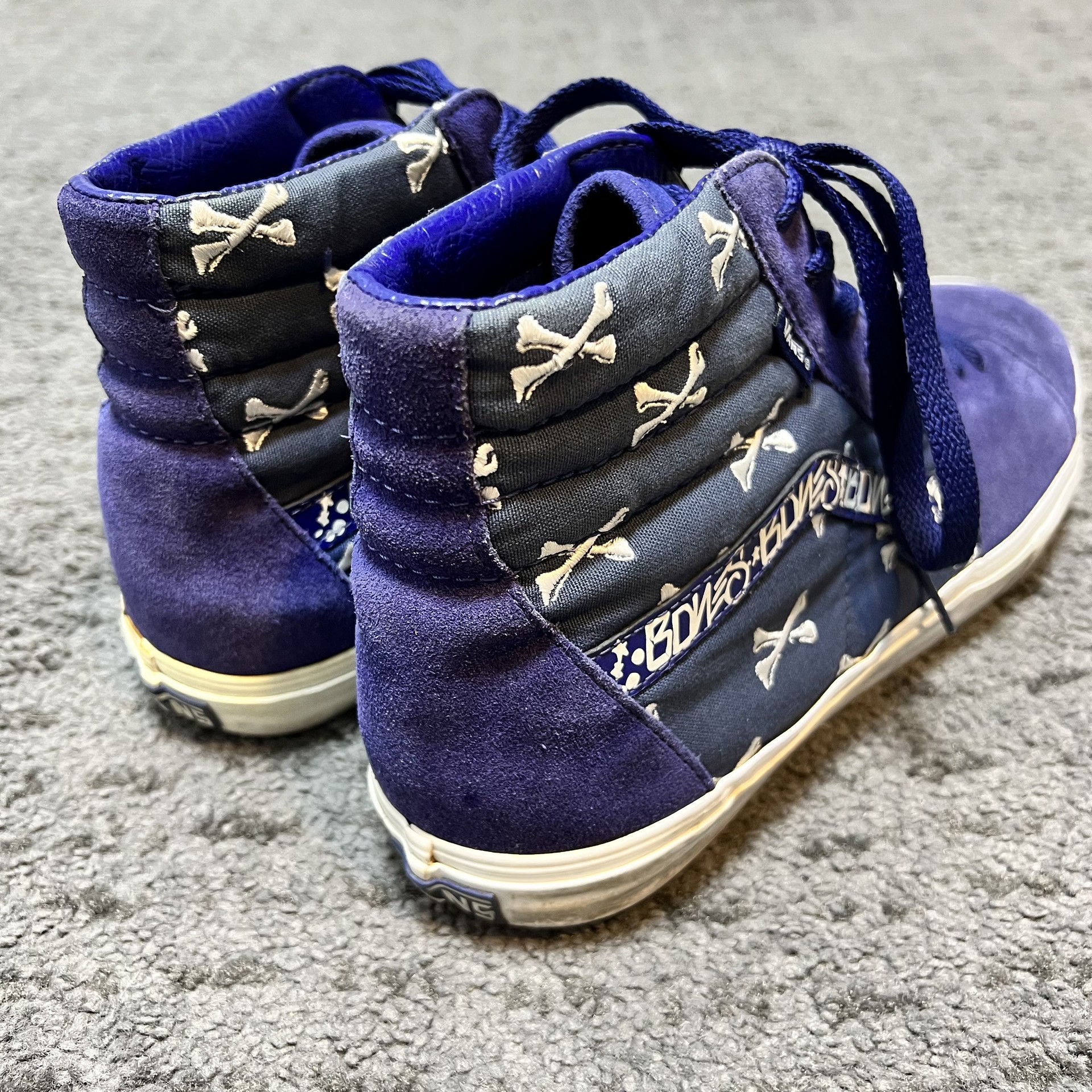 rare!! 07aw vans x wtaps sk8-hi cross bone purple navy sz.11.5 : soberseoul