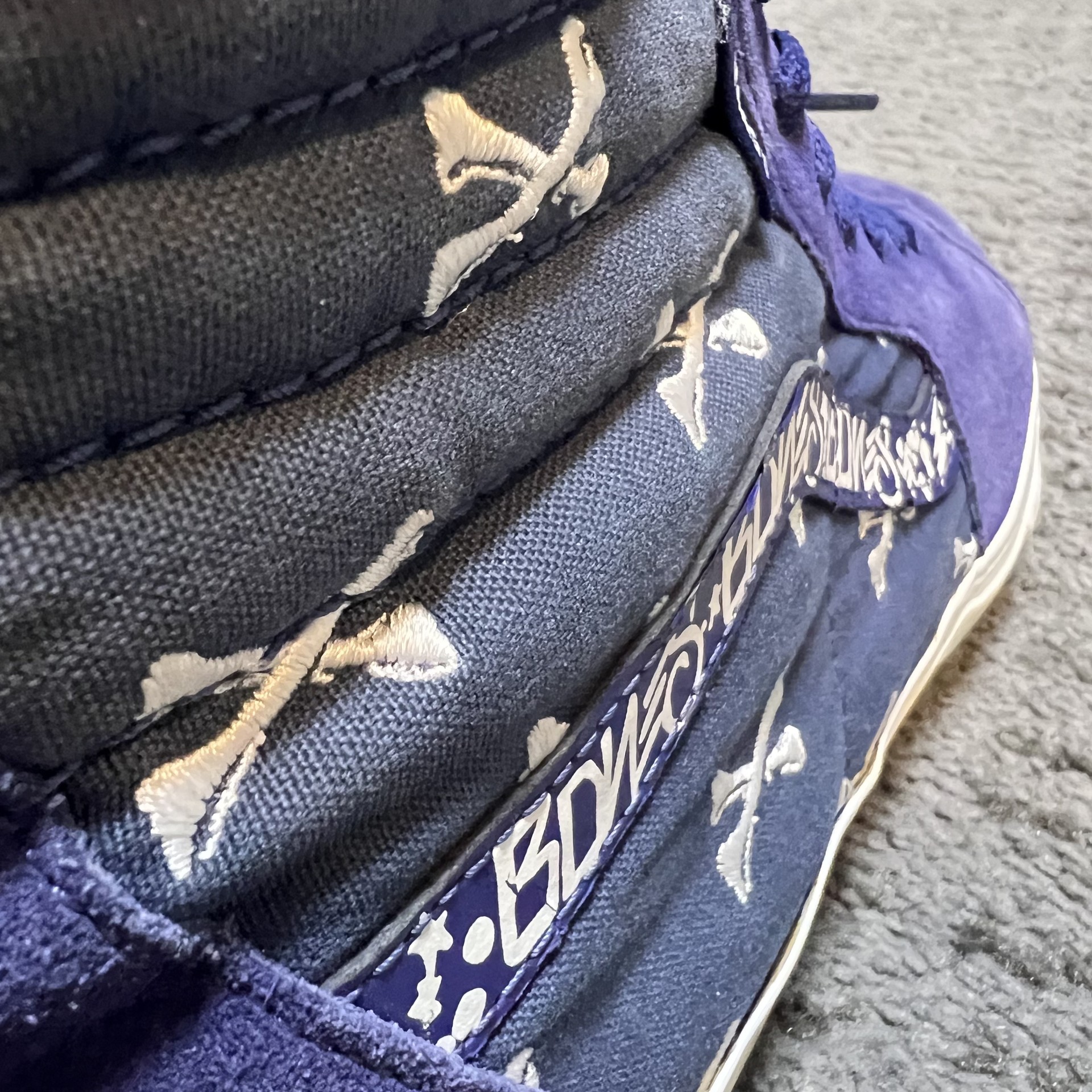 rare!! 07aw vans x wtaps sk8-hi cross bone purple navy sz.11.5 : soberseoul