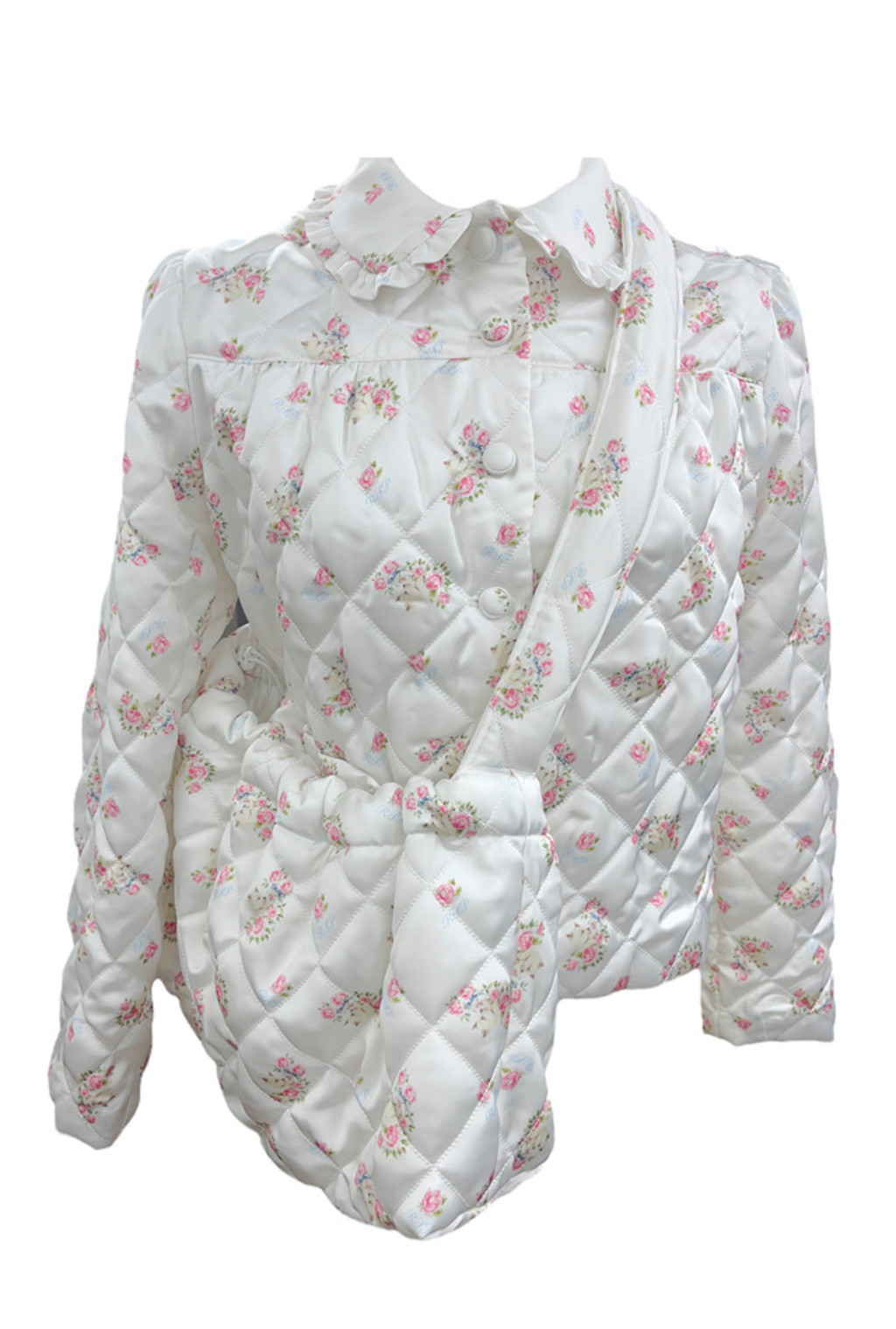 kitty flower quilting padding jacket : RASPBERRYPIE