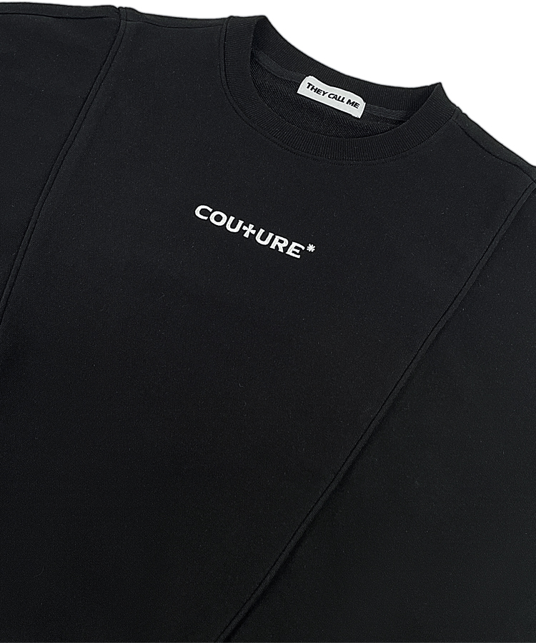 THEY CALL ME 018- COUTURE SWEATSHIRT Black : THEY CALL ME 데이 콜 미
