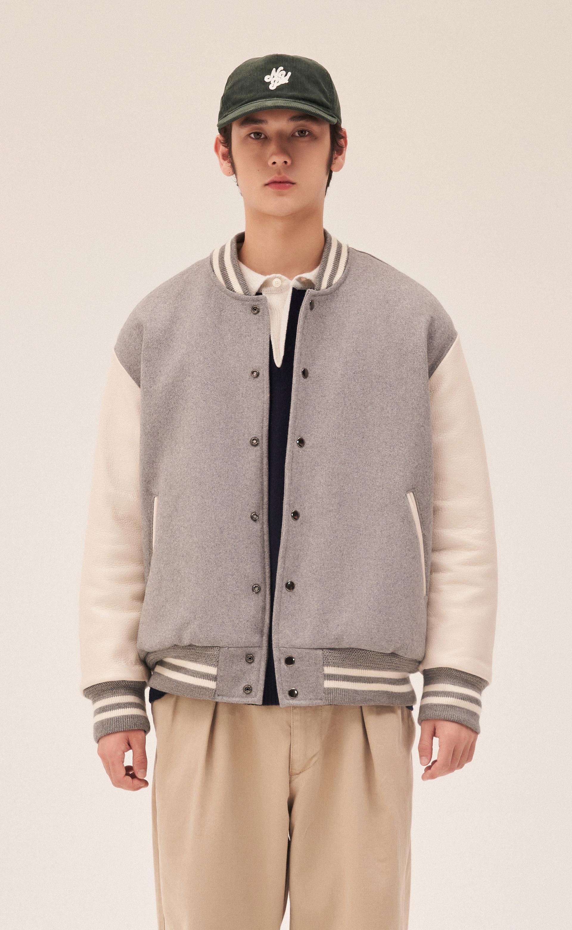 N.Y.P. - Varsity Jacket (melange gray)