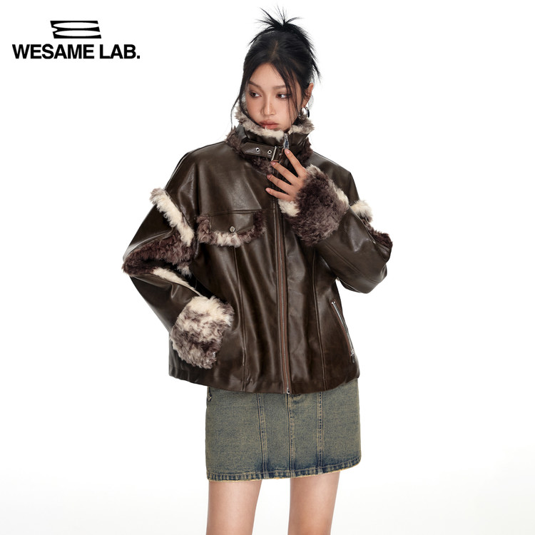 WESAME LAB turtle high-neck double leather jacket : 유스키트 YOUTHKIT
