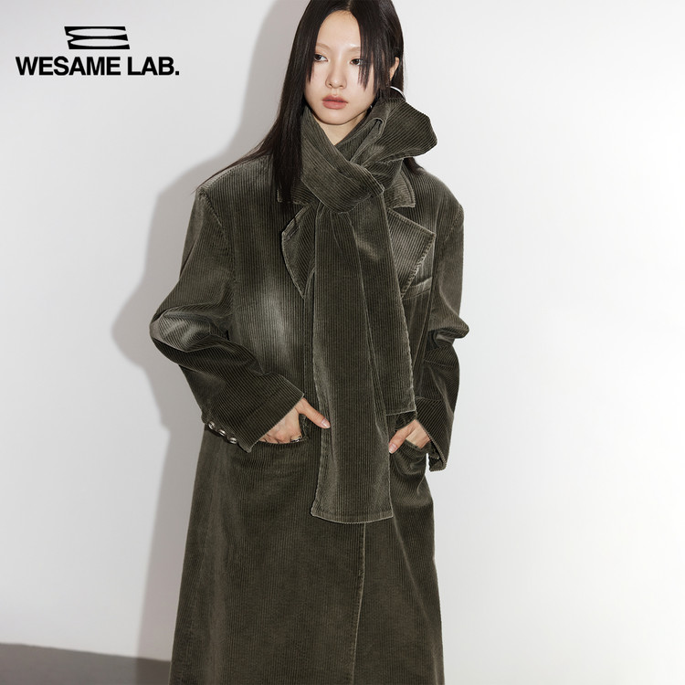 WESAME LAB corduroy luxury coat muffler set : 유스키트 YOUTHKIT