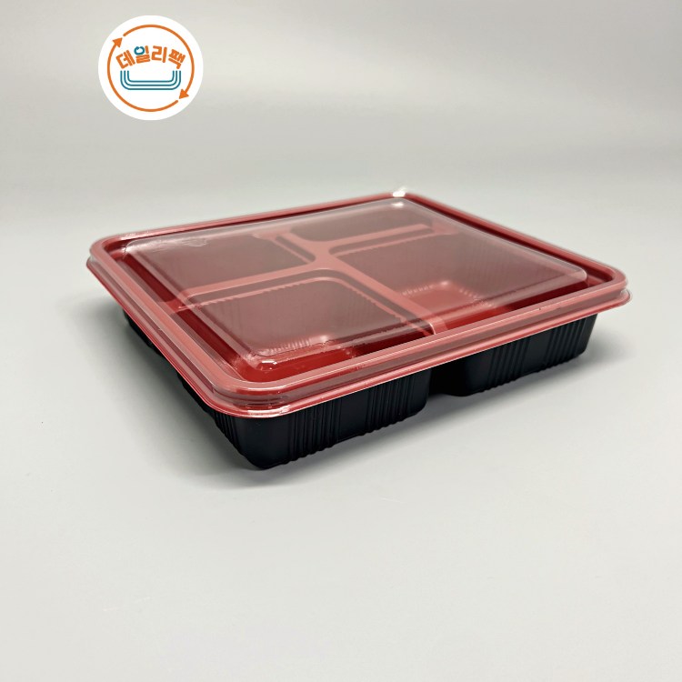 400세트 Pp도시락 Gp 21 4a 투톤 4칸용기 네칸도시락 육회세트용기 일회용용기 데일리팩 식품포장용기 전국최다보유 반찬가게 반찬용기 고민 한번에 해결