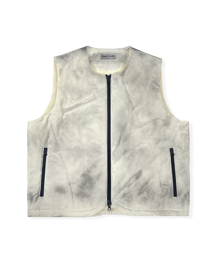 THEY CALL ME - 019 OBLIQUE LINE PADDED VEST Dirty Cream : THEY CALL ME ...