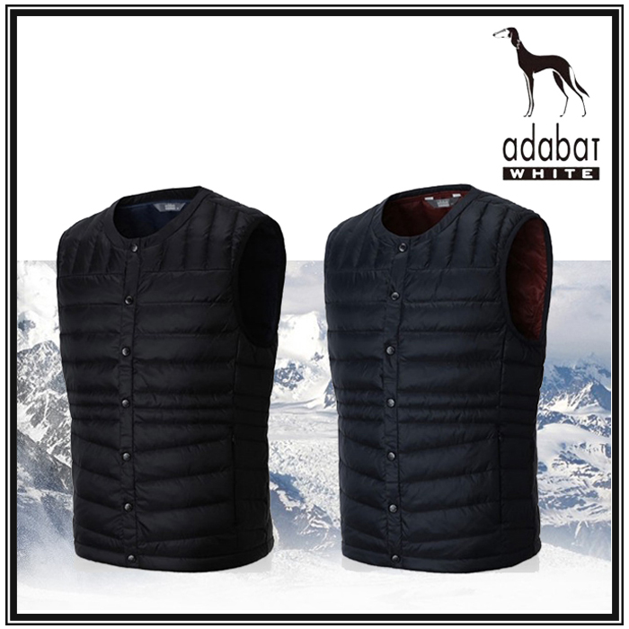 아다바트 화이트 (ADABAT WHITE) 남성 덕다운 라운드넥 패딩 베스트 : 골프키즈 - 골프용품 최저가 쇼핑몰