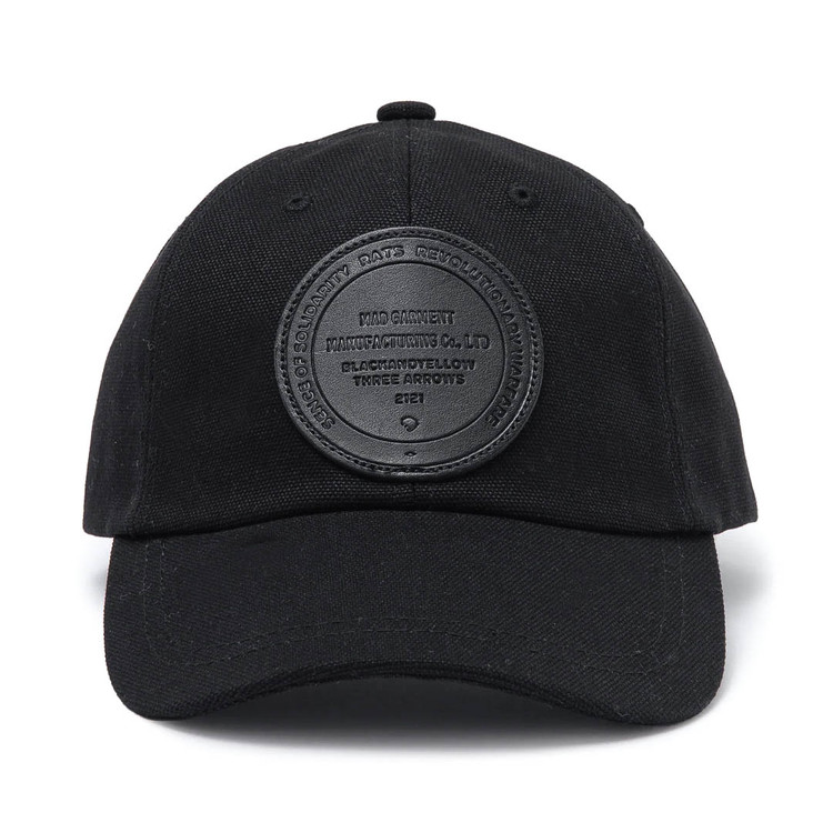 [ 23RA-0812 ] Canvas Leather Patch Cap [Black] : Semi Basement General ...