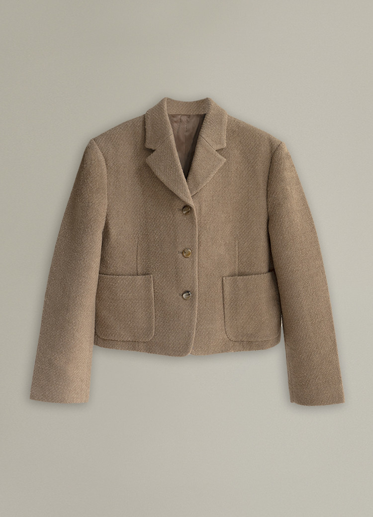 Beige wool jacket : Daishion