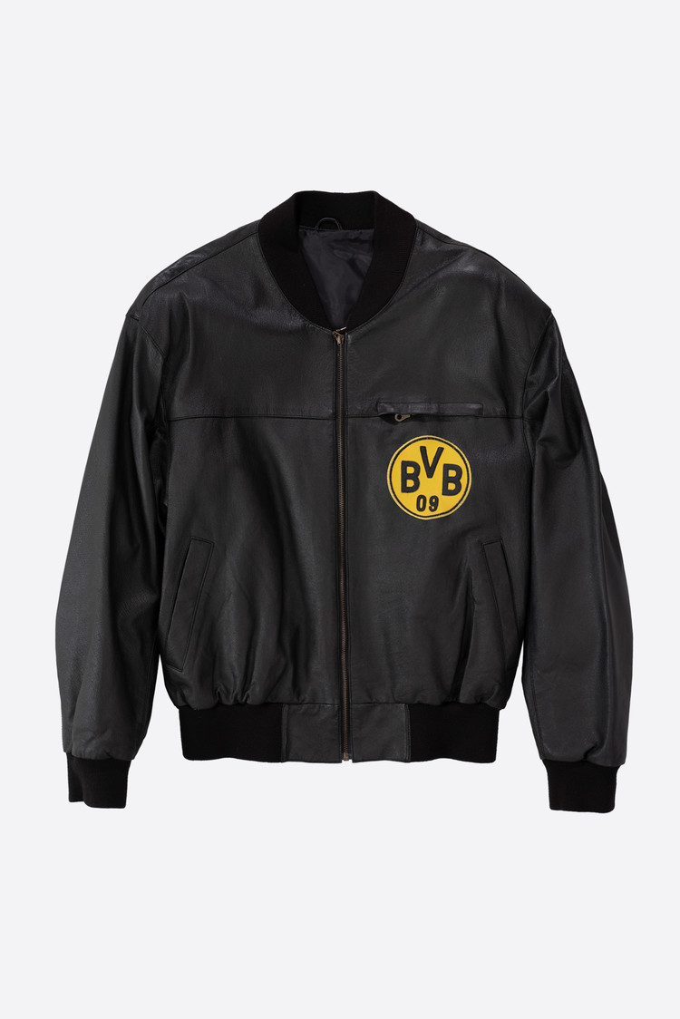 [105] 90s Borusia Dortmund Licensed Big Logo Leather Jacket No. 5185 : 월드피스 다이어트