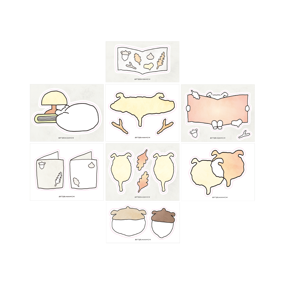 [애프터눈치] 눈치 가을 모조지 스티커팩 : paperuler