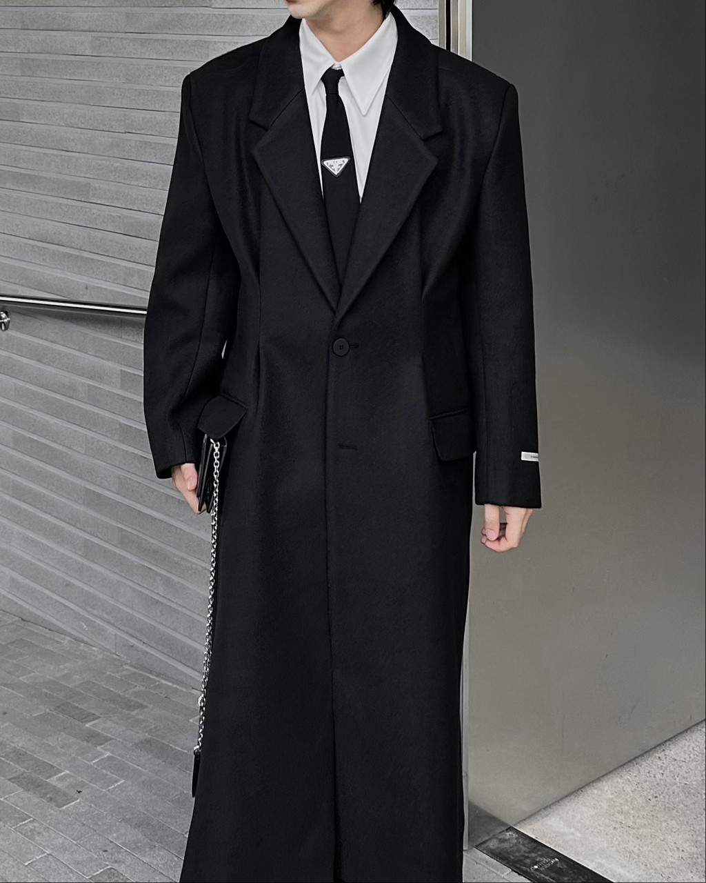 로렌 다트 맥시 코트 2COL (블랙 , 그레이) : 이치반