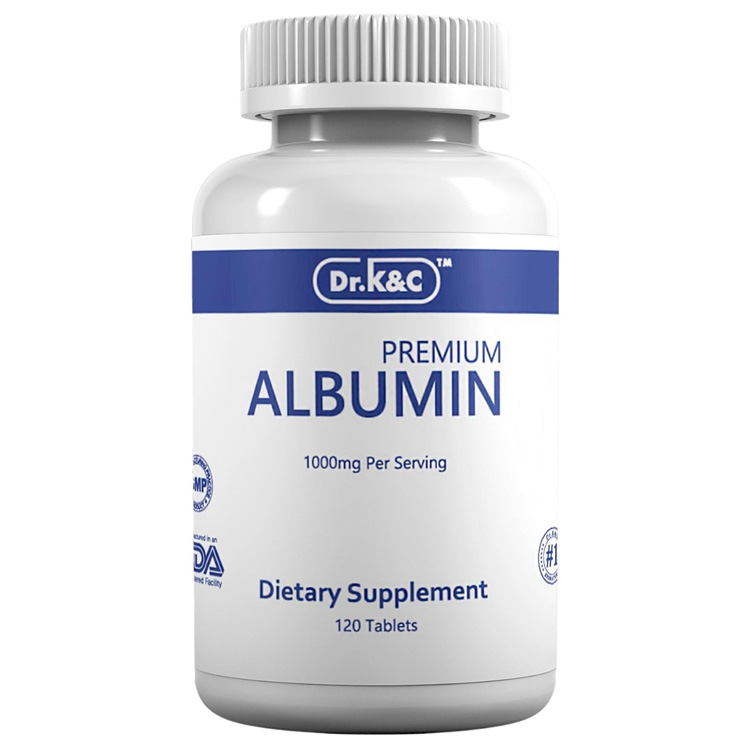 Dr.K&C 프리미엄 알부민 단백질 보충제 1000mg - 120정 / Dr.K&C Premium Albumin Protein ...