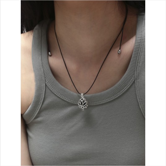 [취향] [주얼리 인센스] Lotus Black String Necklace : 단길