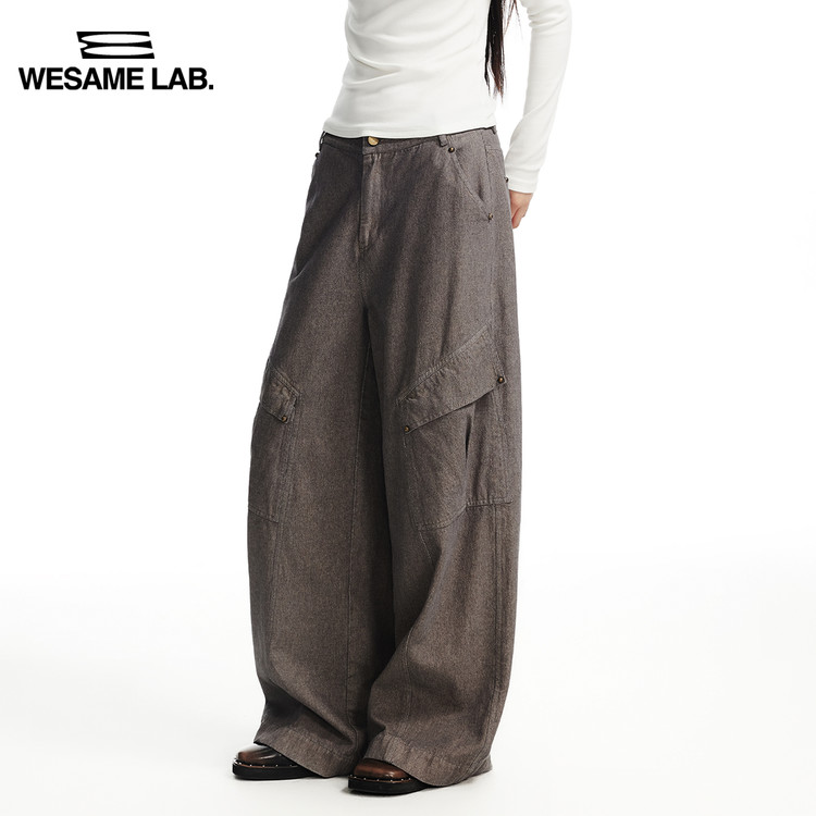 WESAME LAB vintage loose fit solid middle high-waist jeans : 유스키트 YOUTHKIT