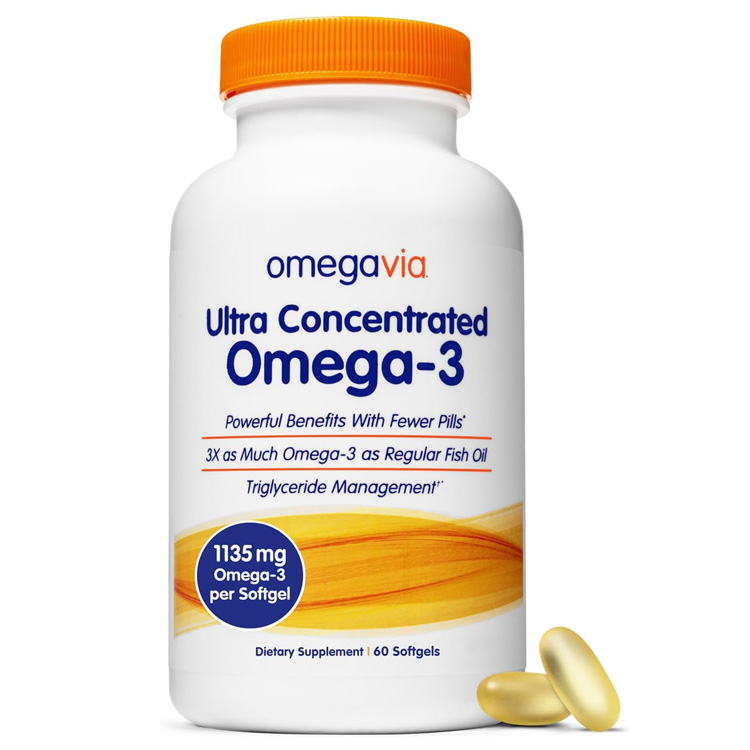 오메가비아 울트라 콘센트레이티드 rTG 오메가3 피쉬오일 1105mg - 60소프트젤 / OmegaVia Ultra ...