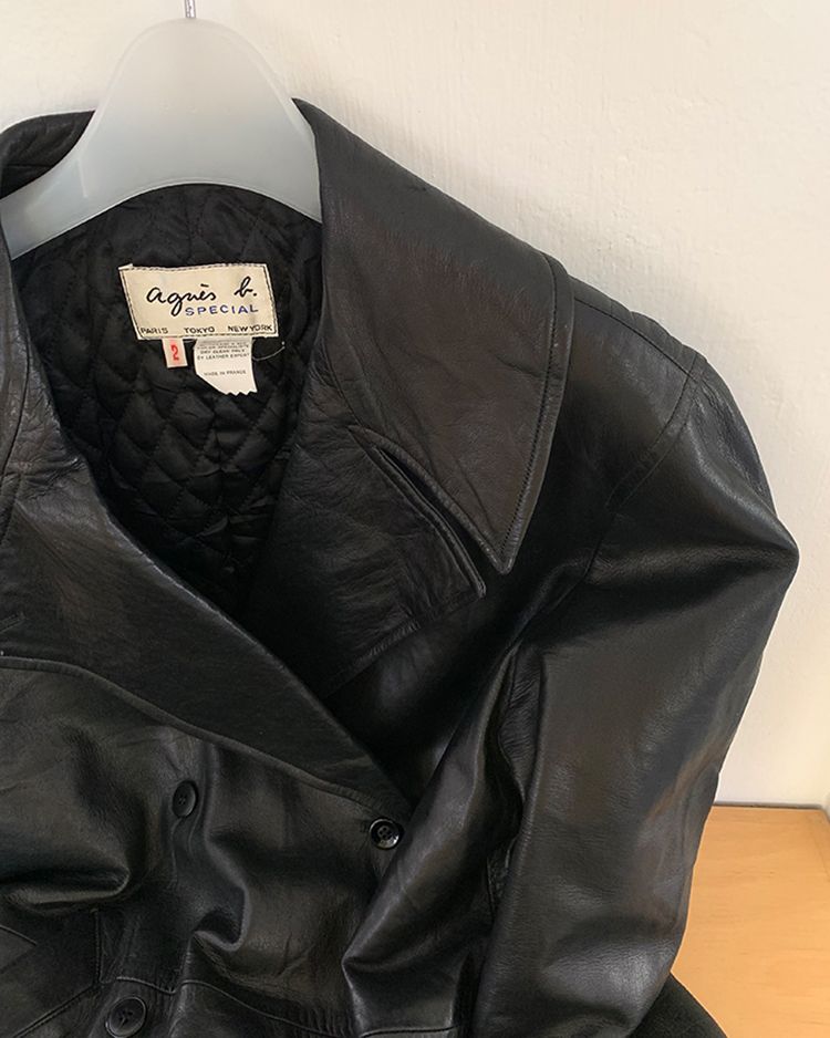 80's Agnes b special French genuine Leather Jacket (made in France ...
