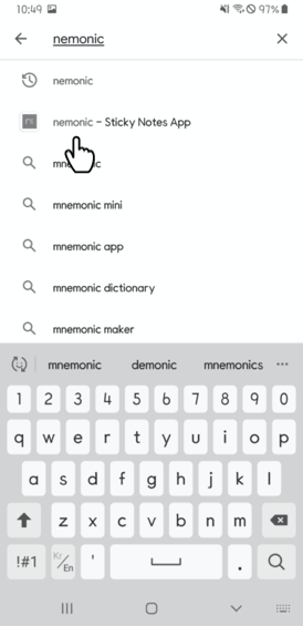 Nemonic App - install : Support