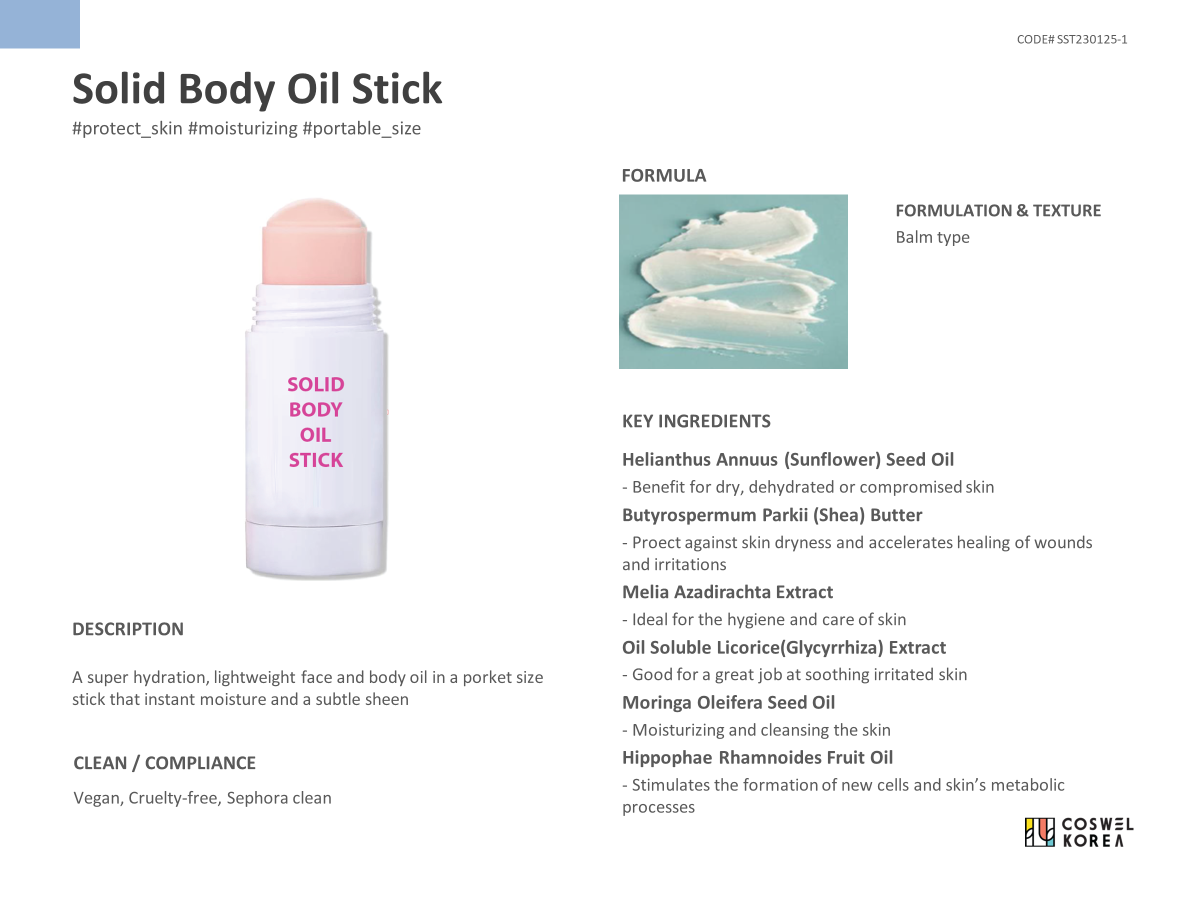 Solid Body Oil Stick : Coswel Korea - Notice
