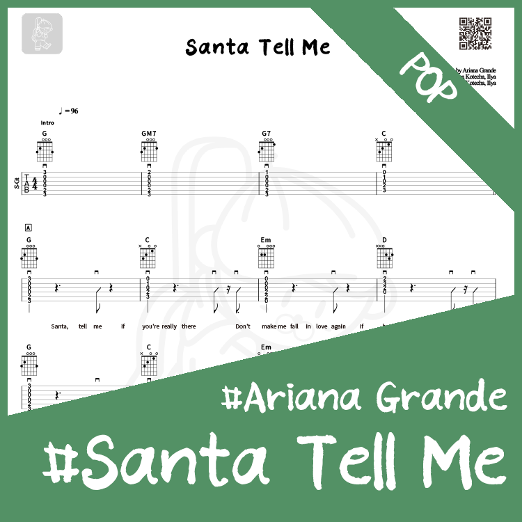 [스트로크.ver]Ariana Grande - Santa Tell Me 【★★☆☆☆】 : 하루한곡 TAB악보