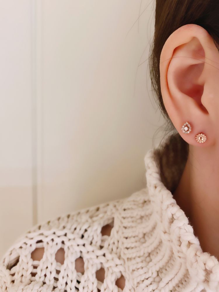 꼬냑다이아 피어싱 - 물방울 : 어메종 Aumaison | 매일 착용하는 클래식 & 프리미엄 주얼리