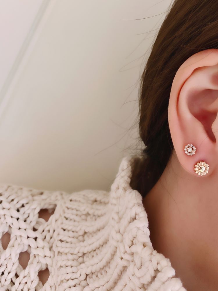 꼬냑다이아 피어싱 - 라운드 : 어메종 Aumaison | 매일 착용하는 클래식 & 프리미엄 주얼리