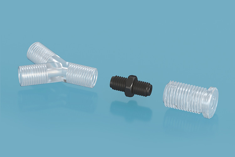 [Fitting] Low Pressure Male Union UNF나사탭 연결 아답터 피팅 PP 재질 1/4-28UNF ...